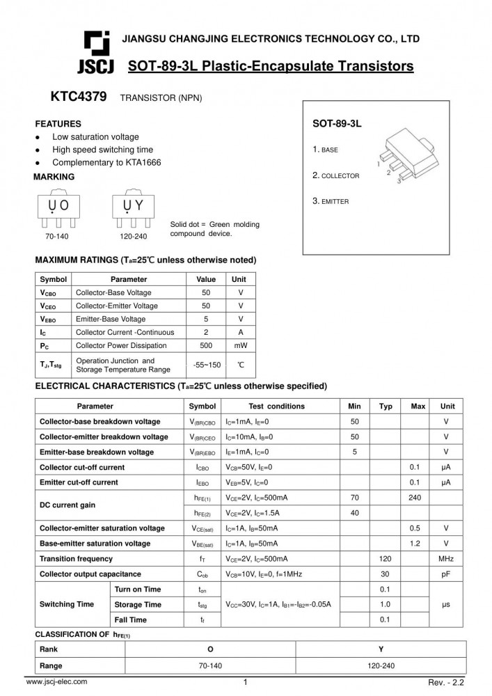 KTC4379Y datasheet page 1