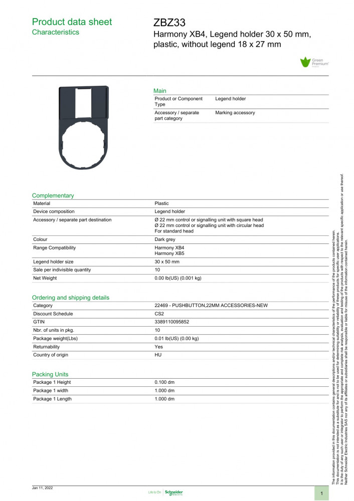 ZBZ33 technical document page 1
