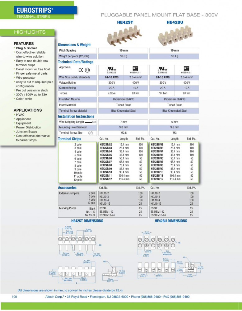 Altech Eurostrip technical document page 6