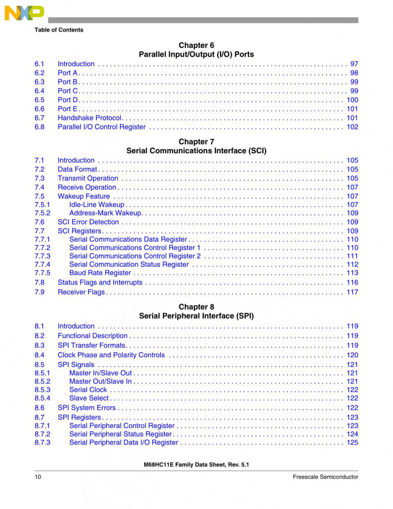 M68HC11E data sheet page 10