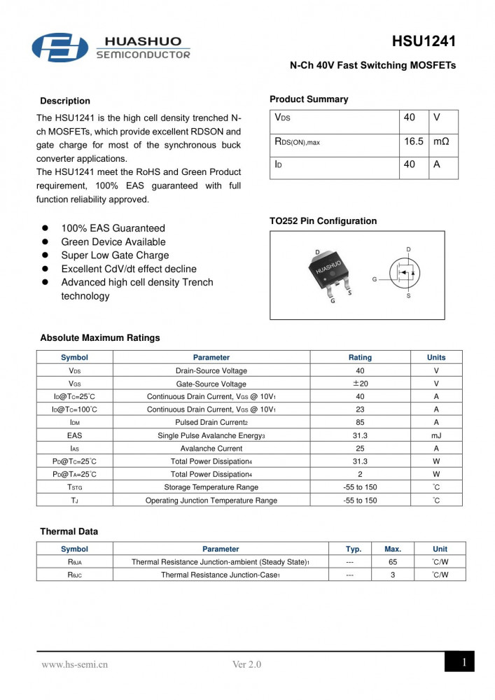 HSU1241 datasheet page 1