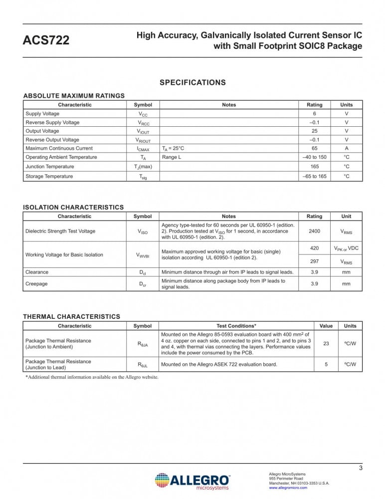 ACS722 datasheet page 3