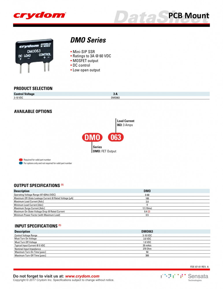 DMO063 datasheet page 1