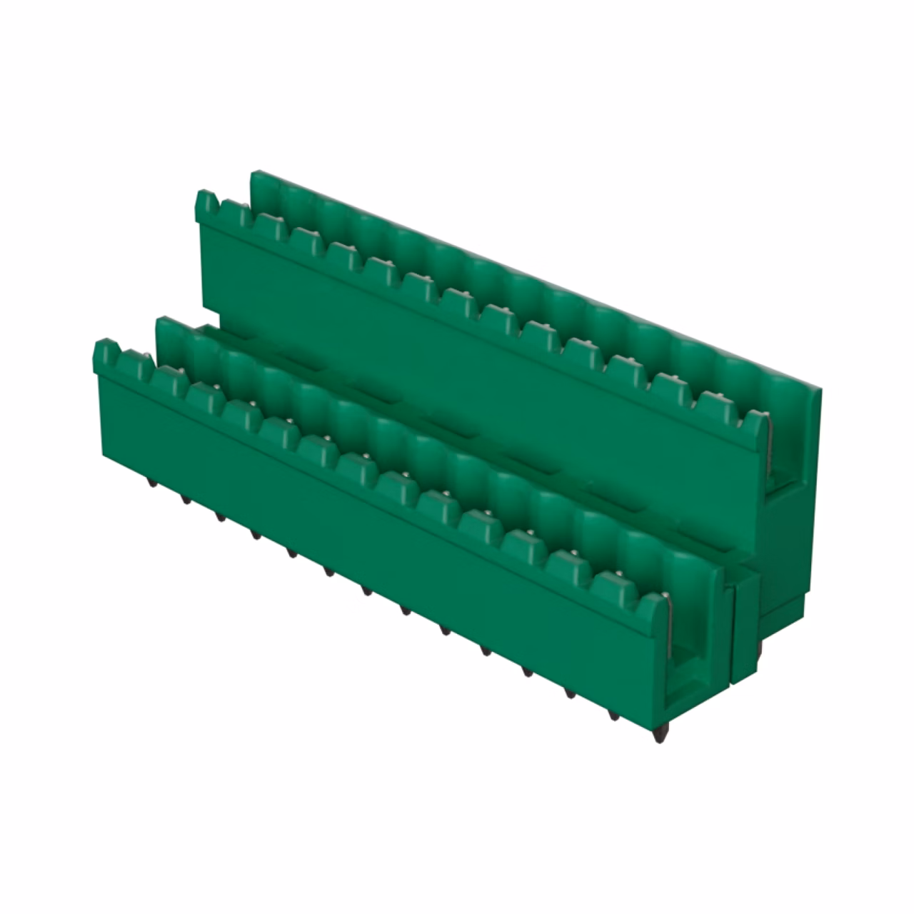 5.00mm Pitch Eurostyle Vertical Dual Level PCB Header, Open Ends, Green Housing, 28 Circuits for sale
