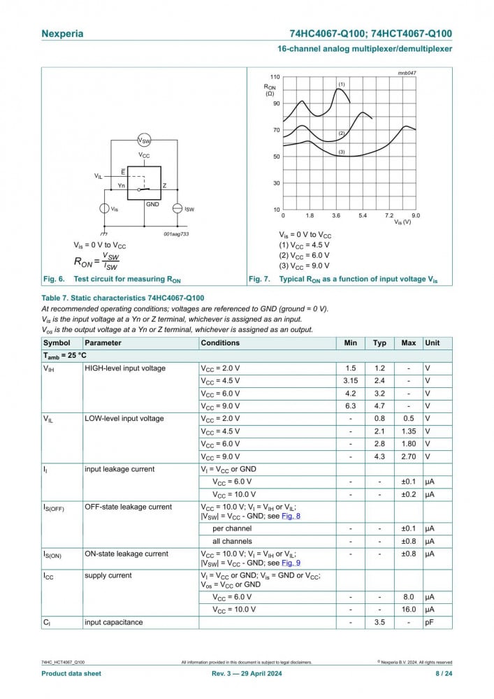 74HC4067PW-Q100J datasheet page 8