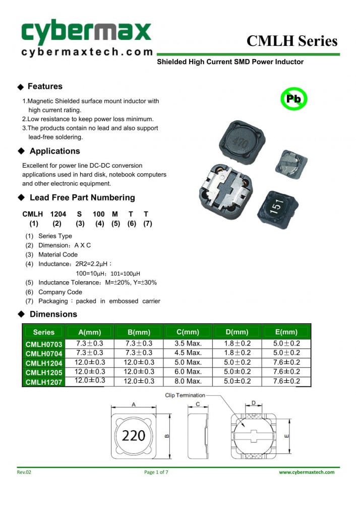 Cybermax CMLH1204 technical document page 1