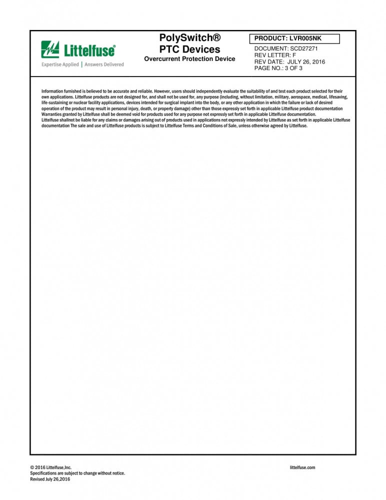 LVR005NK specification document page 3