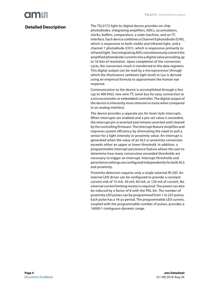 TSL2772 datasheet page 4