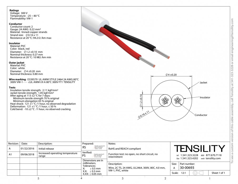 Product drawing preview for Tensility International model 30-00693