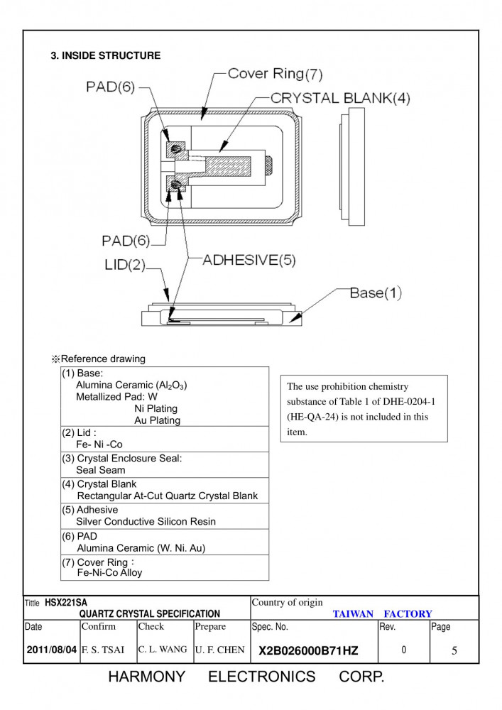 X2B026000B71HZ specification page 5