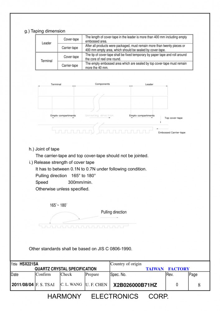 X2B026000B71HZ specification page 8