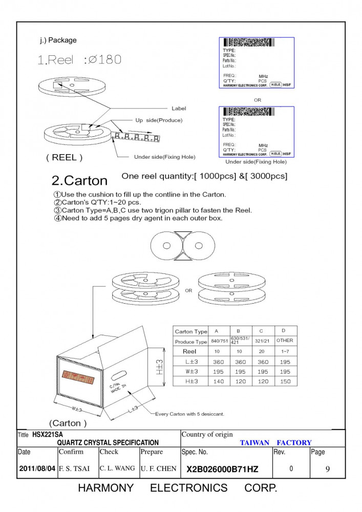 X2B026000B71HZ specification page 9