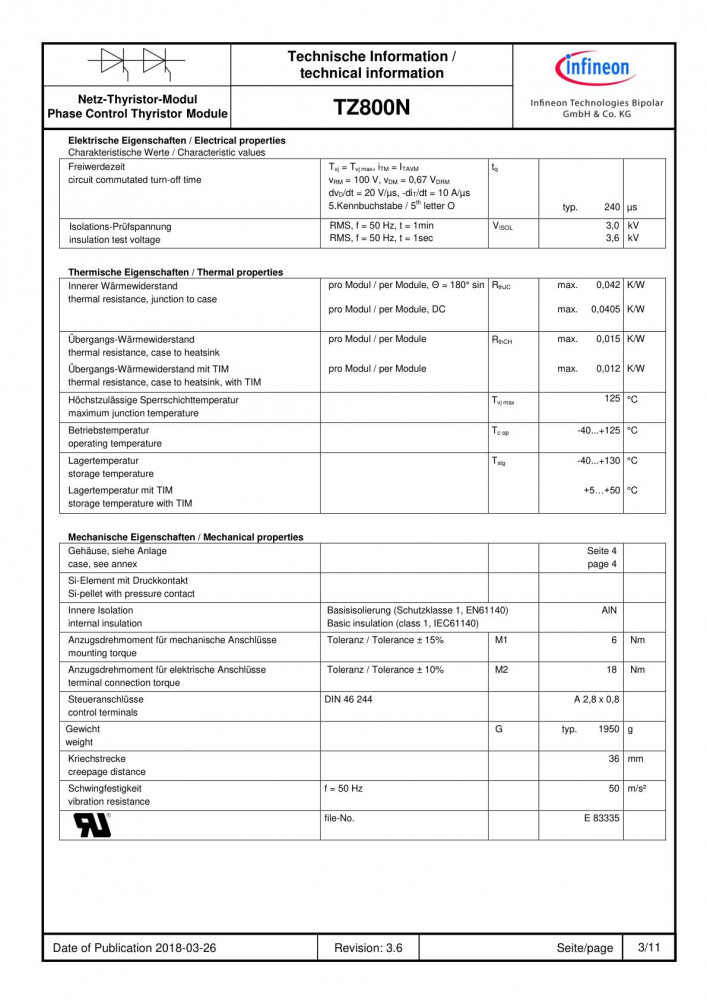 TZ800N technical document page 3