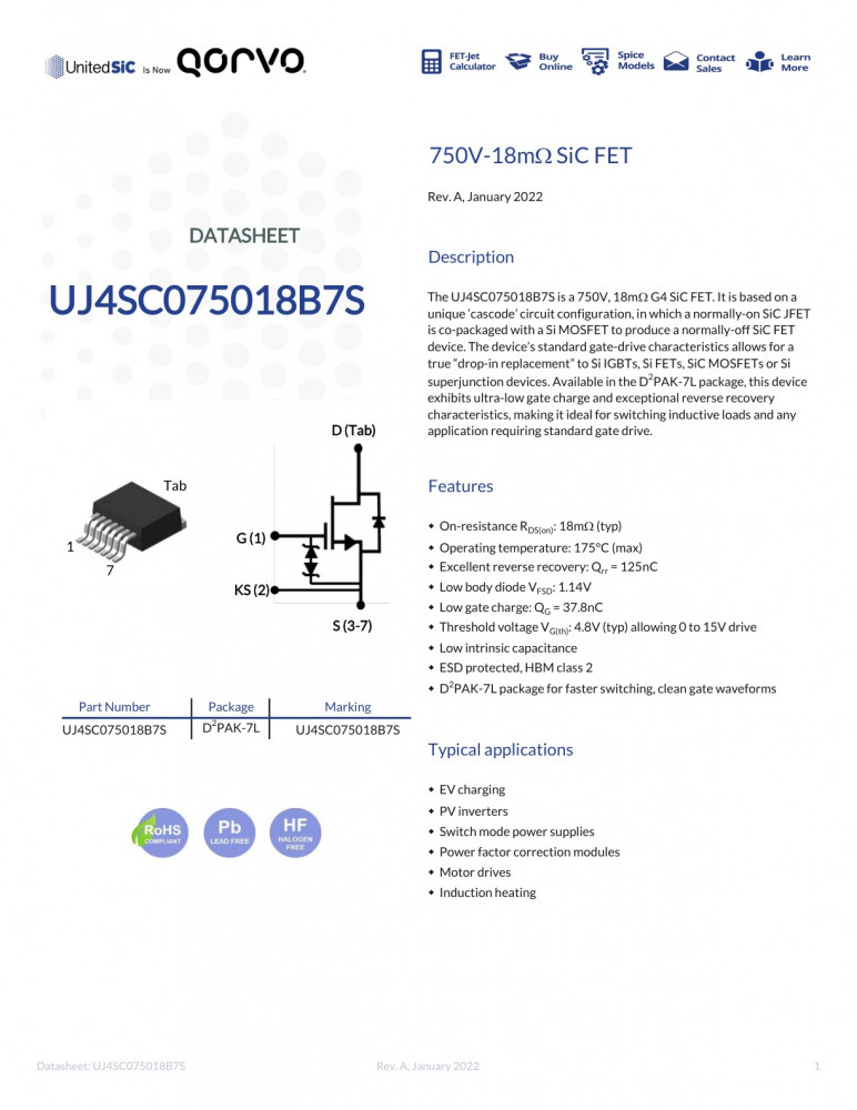 UJ4SC075018B7S datasheet page 1