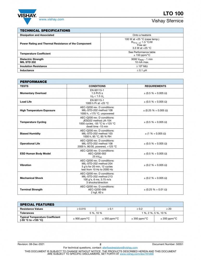 LTO series datasheet page 2
