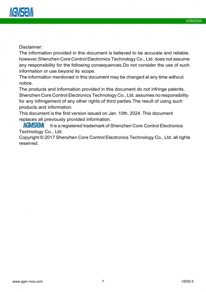 AGM208A datasheet page 7