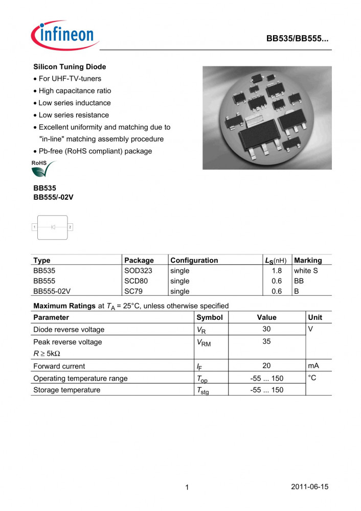 Infineon BB535 technical document page 1