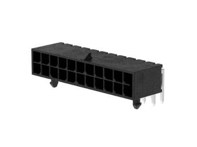 Micro-Fit+ Right-Angle Header, Through Hole, 3.00mm Pitch, Dual Row, 12 Circuits, 1.52µm Matte Tin (Sn) Plating, Glow-Wire Capable, Black