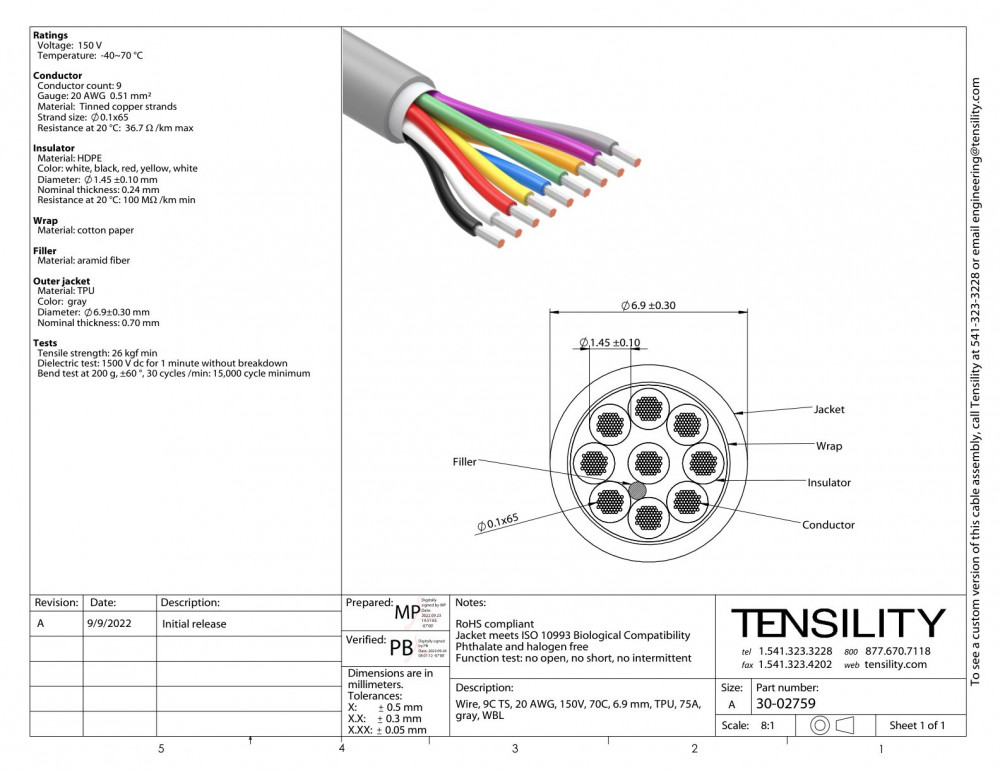 Tensility International 30-02759 product drawing