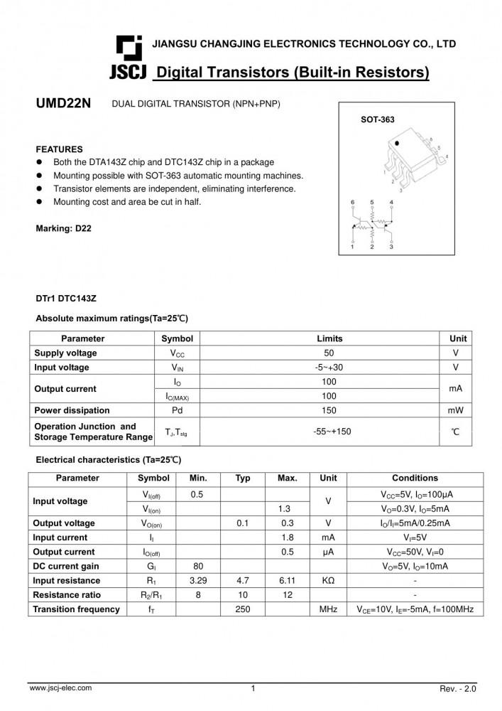 UMD22N datasheet page 1