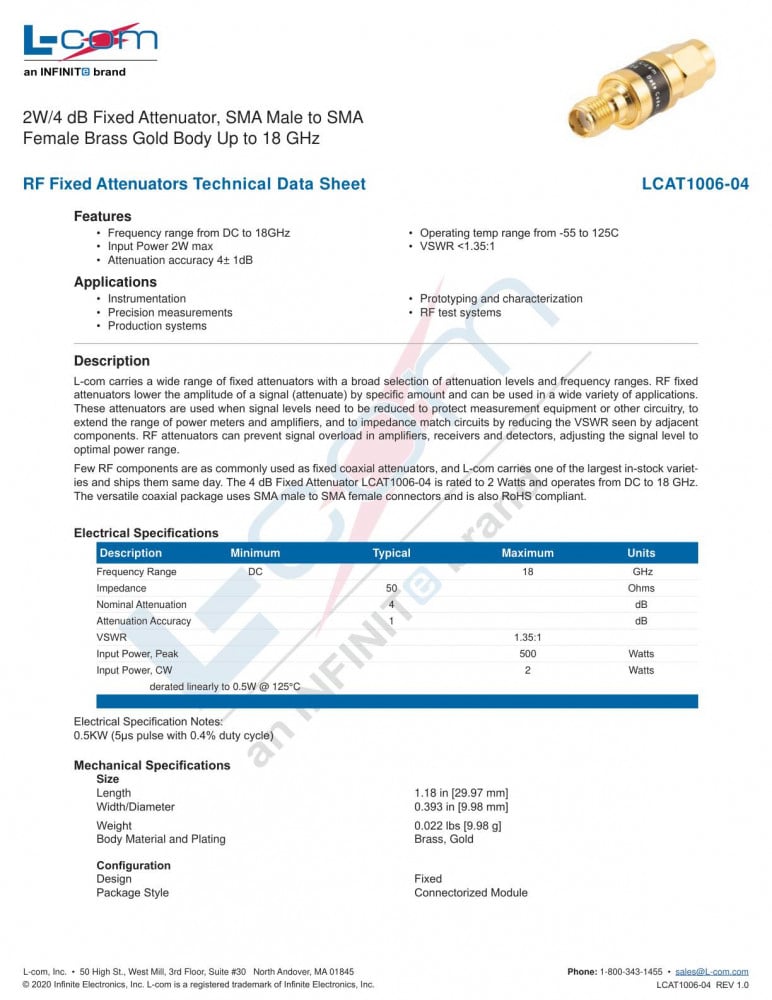 LCAT1006-04 technical document page 1