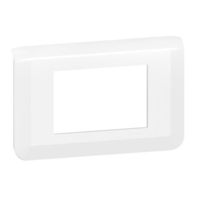 Mosaic - Plate 2x2 modules vertical antimicrobial - White thermoplastic halogen free - Glossy finish snap-on mounting - IK04