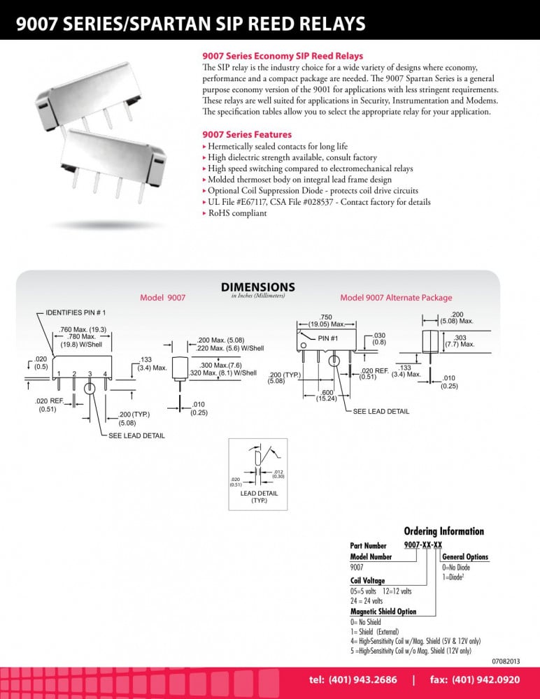 COTO 9007 series datasheet page 1