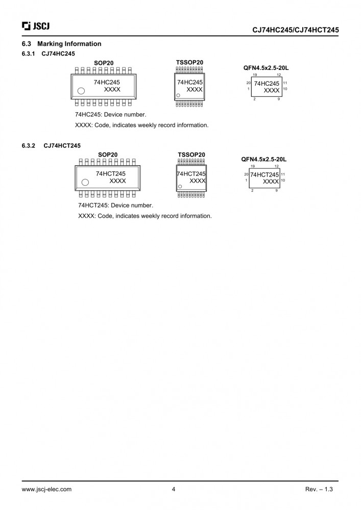 CJ74HC245 document page 4