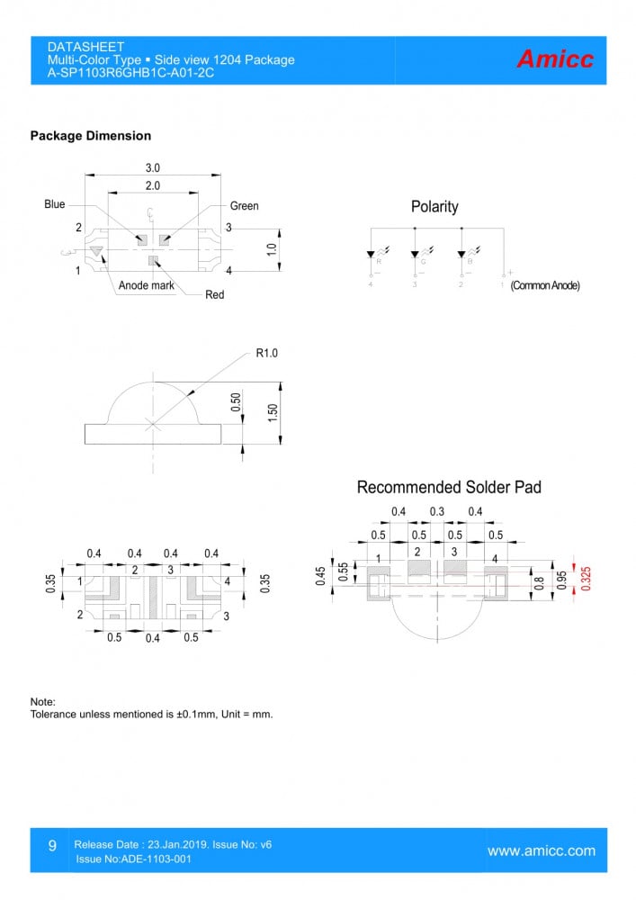A-SP1103R6GHB1C-A01-2C datasheet page 9