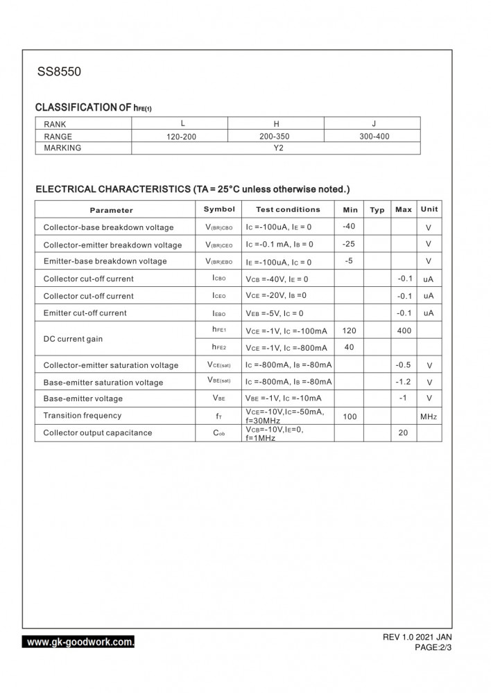 GOODWORK SS8550 datasheet page 2