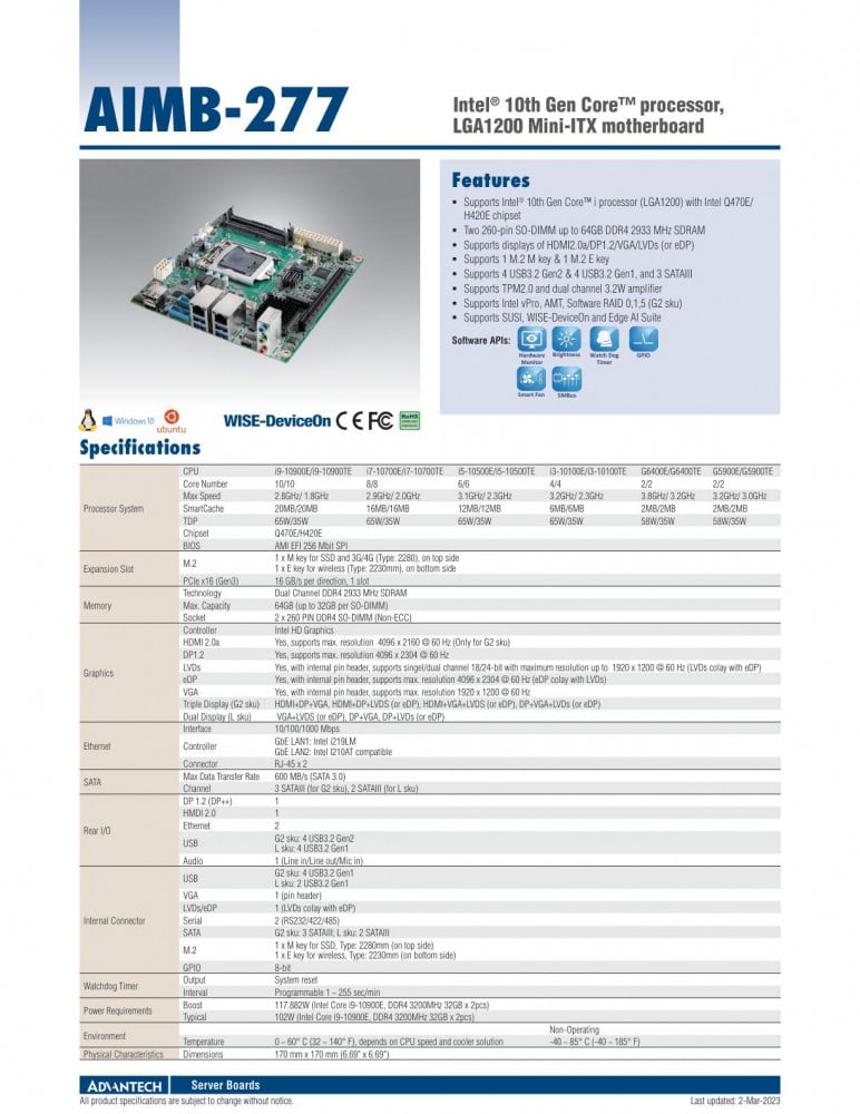 AIMB-277G2-00A1E technical document page 1