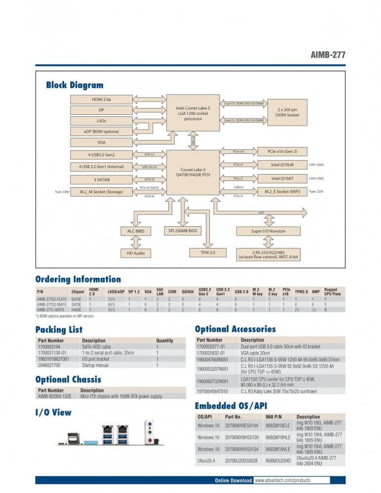 AIMB-277G2-00A1E technical document page 2