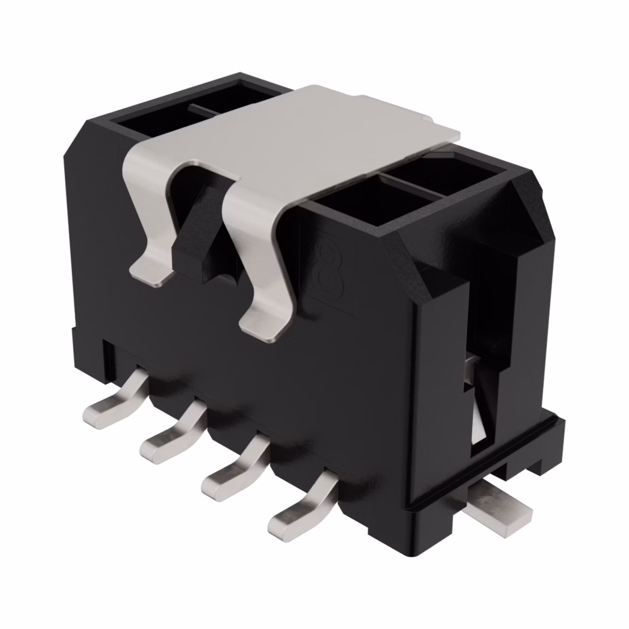Micro-Fit+ Vertical Header, Surface Mount, 3.00mm Pitch, Dual Row, 8 Circuits, 0.38µm Gold (Au) Plating, Glow-Wire Capable, Solder Nail, Black, Tape and Reel for sale