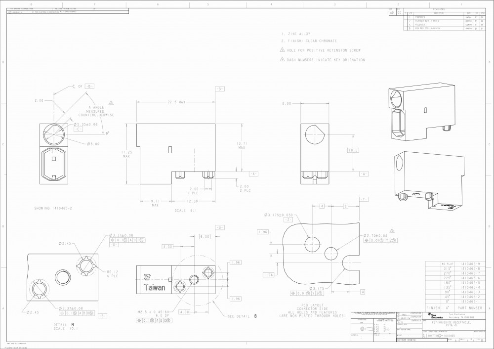 TE Connectivity 1410465-7 technical drawing preview