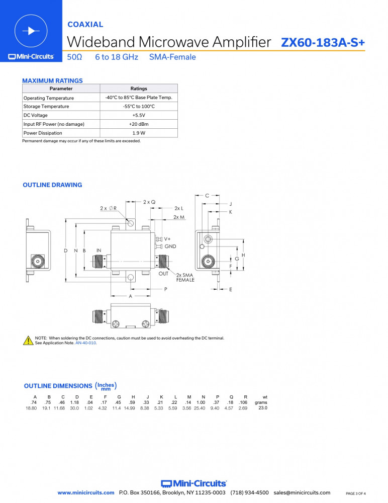 ZX60-183A-S+ technical document page 3