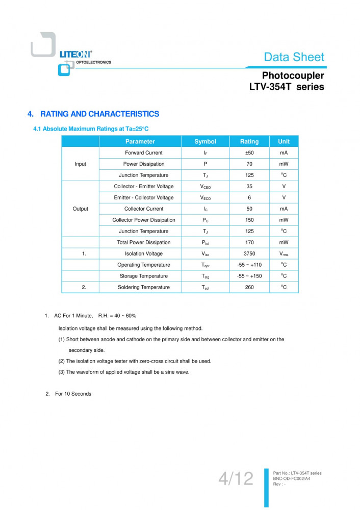 LTV-354T datasheet page 5