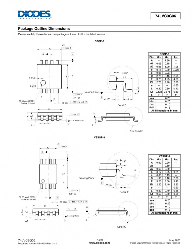 74LVC3G06V8-7 datasheet page 7