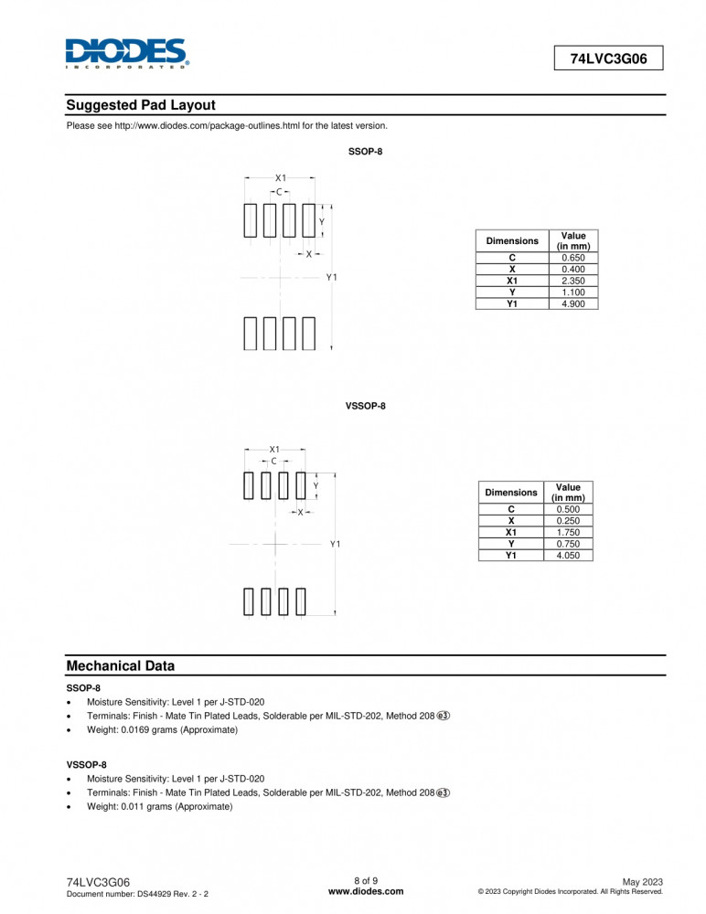 74LVC3G06V8-7 datasheet page 8