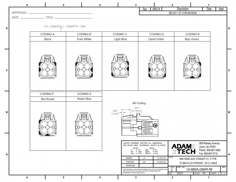 CA-AM04ZJ-SMAP4-1M technical drawing page 2