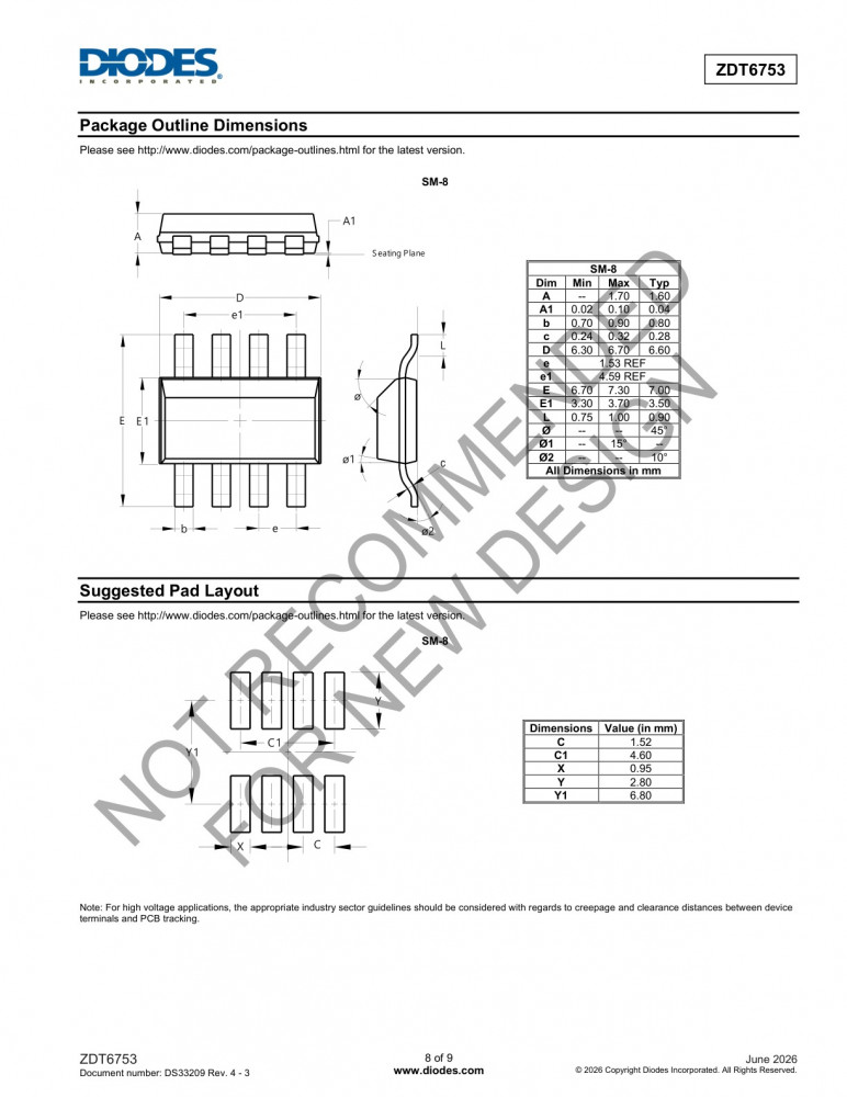 ZDT6753TA datasheet page 8