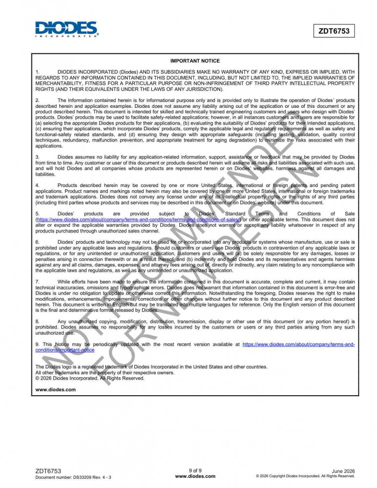 ZDT6753TA datasheet page 9