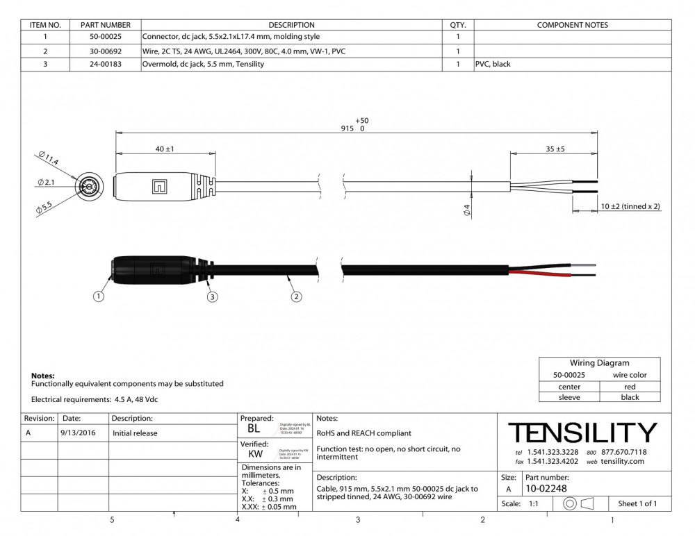 Tensility International 10-02248 product drawing