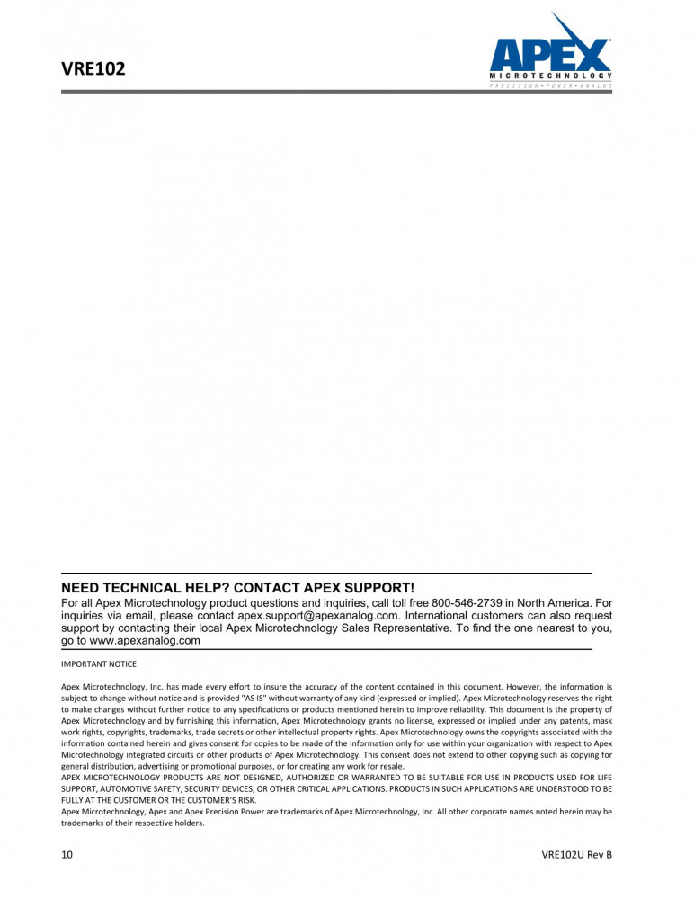 VRE102 datasheet page 10
