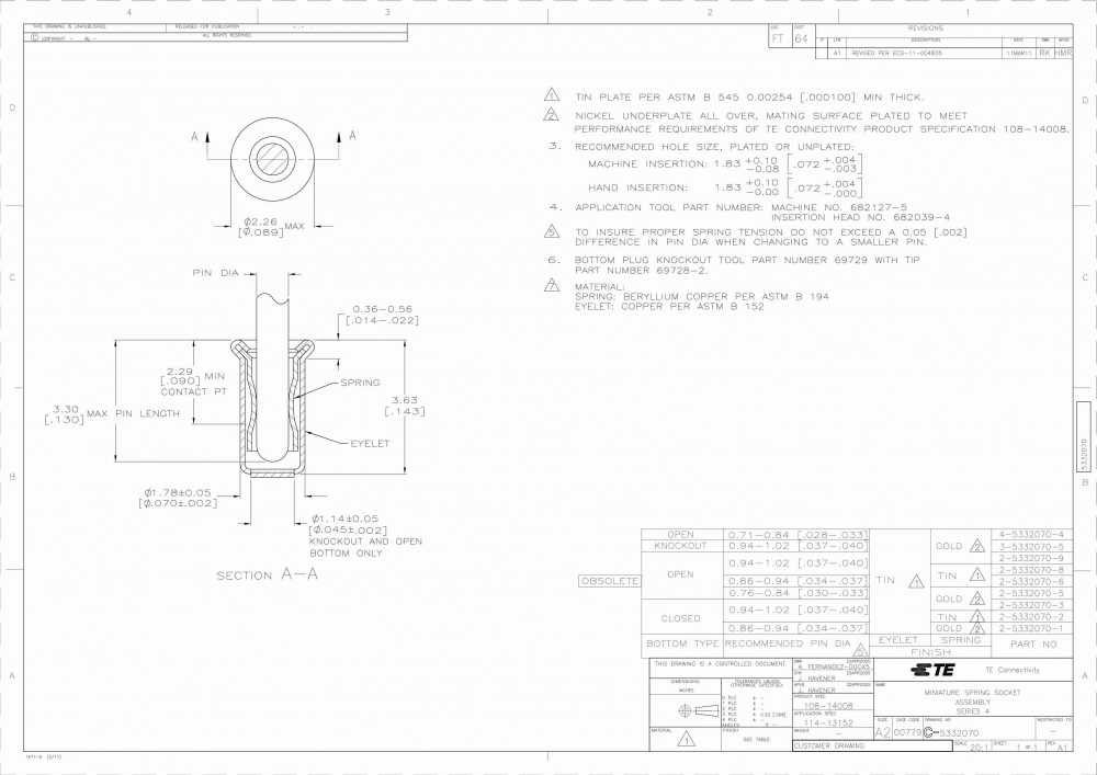 TE Connectivity 2-5332070-2 customer drawing