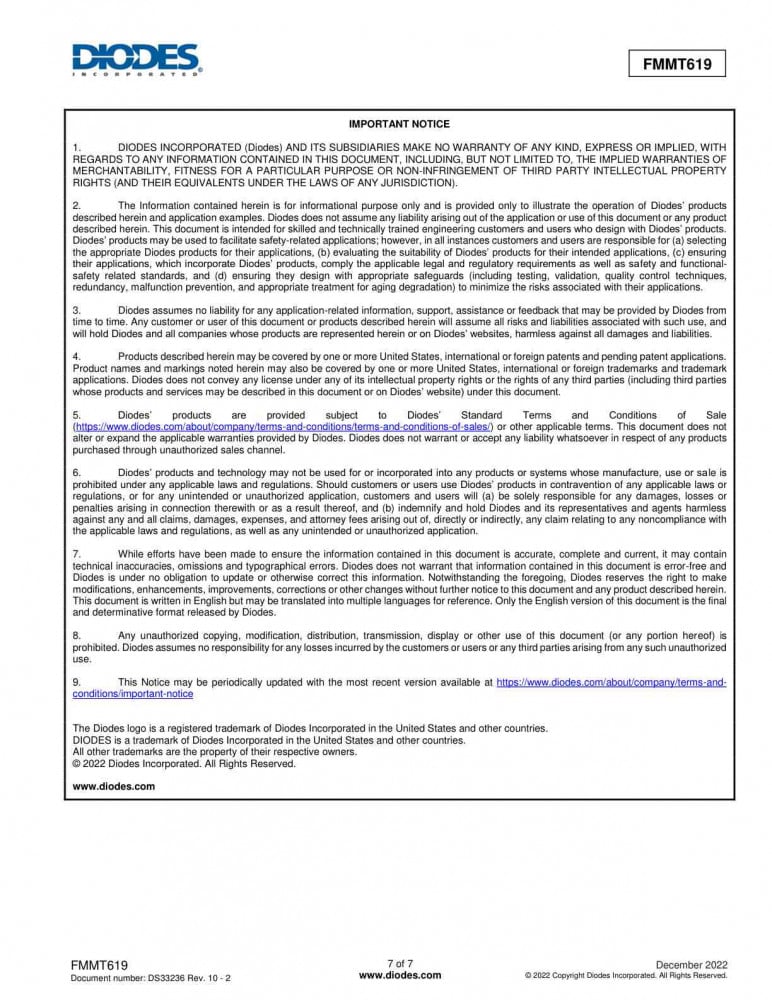 FMMT619TA datasheet page 7