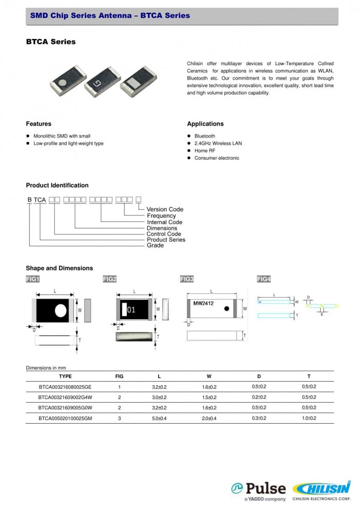 BTCA series technical document page 1