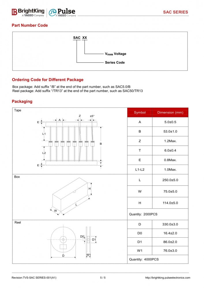 SAC5.0/B datasheet page 5