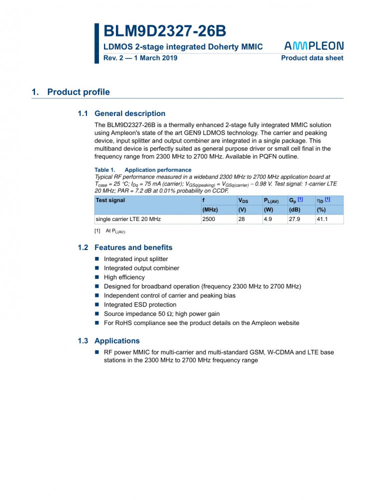 BLM9D2327-26BZ datasheet page 1