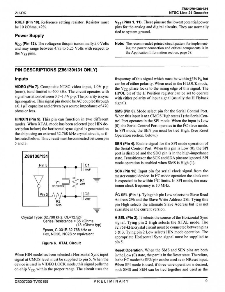 Z86129 datasheet page 9