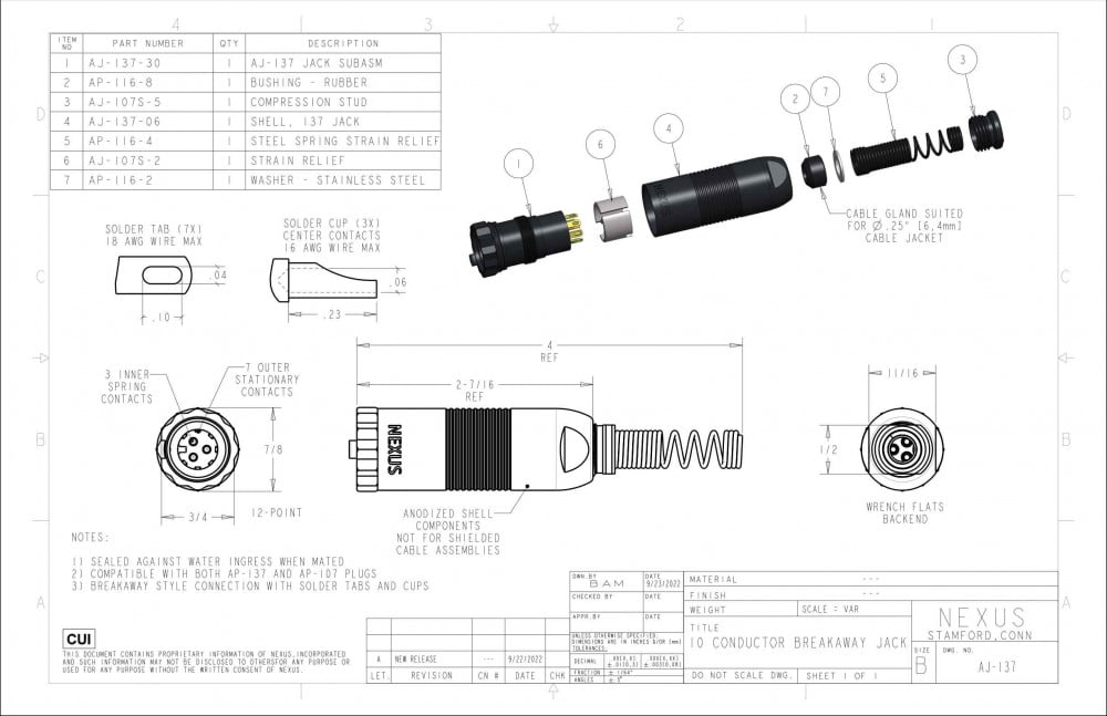Amphenol AJ-137 technical document preview
